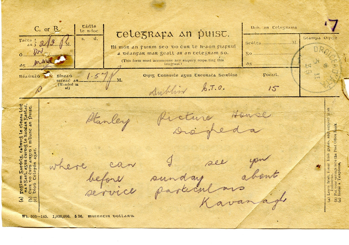 Telegram – Joe Stanley & The Gaelic Press