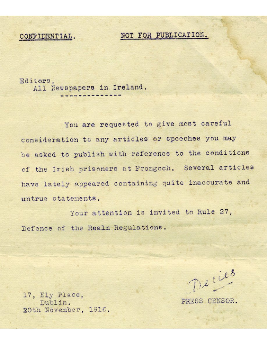 Irish Prisoners Conditions in Frongoch – Joe Stanley & The Gaelic Press